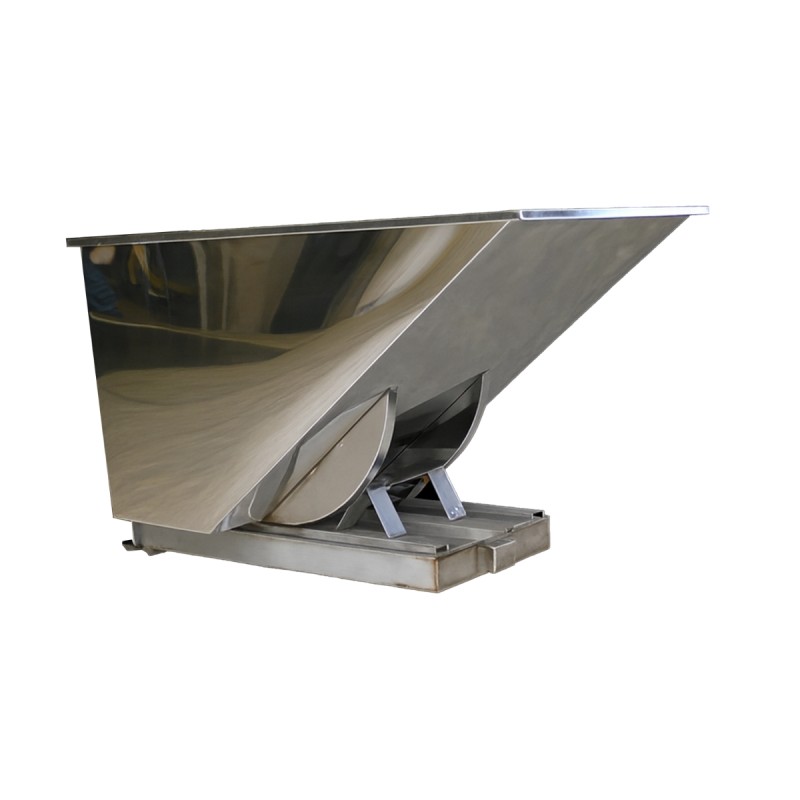 Tolva autobasculante de acero inoxidable 900 L – capacidad 2000 kg