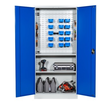 Armario de taller con puertas batientes 2 estantes - Tekipeo